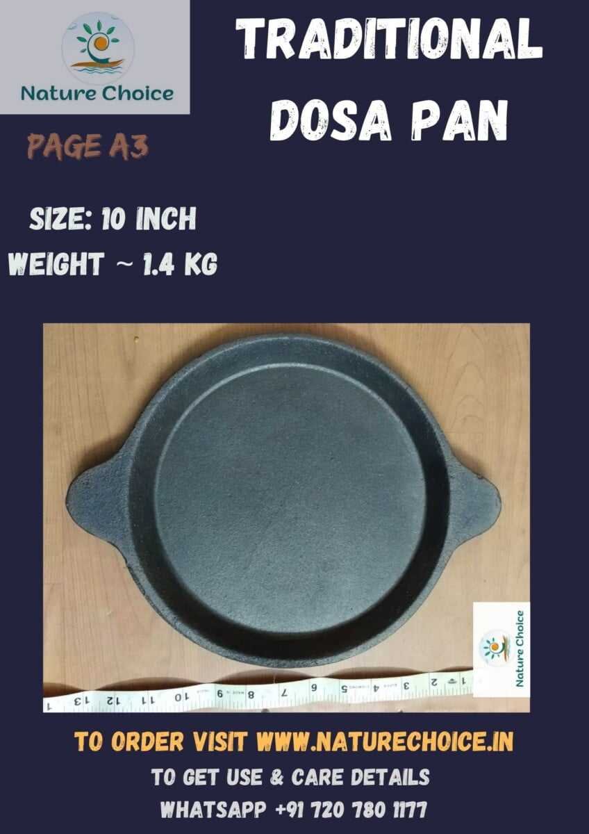 Cast Iron Side Handle Dosa/ Roti pan - Nature Choice Enterprises